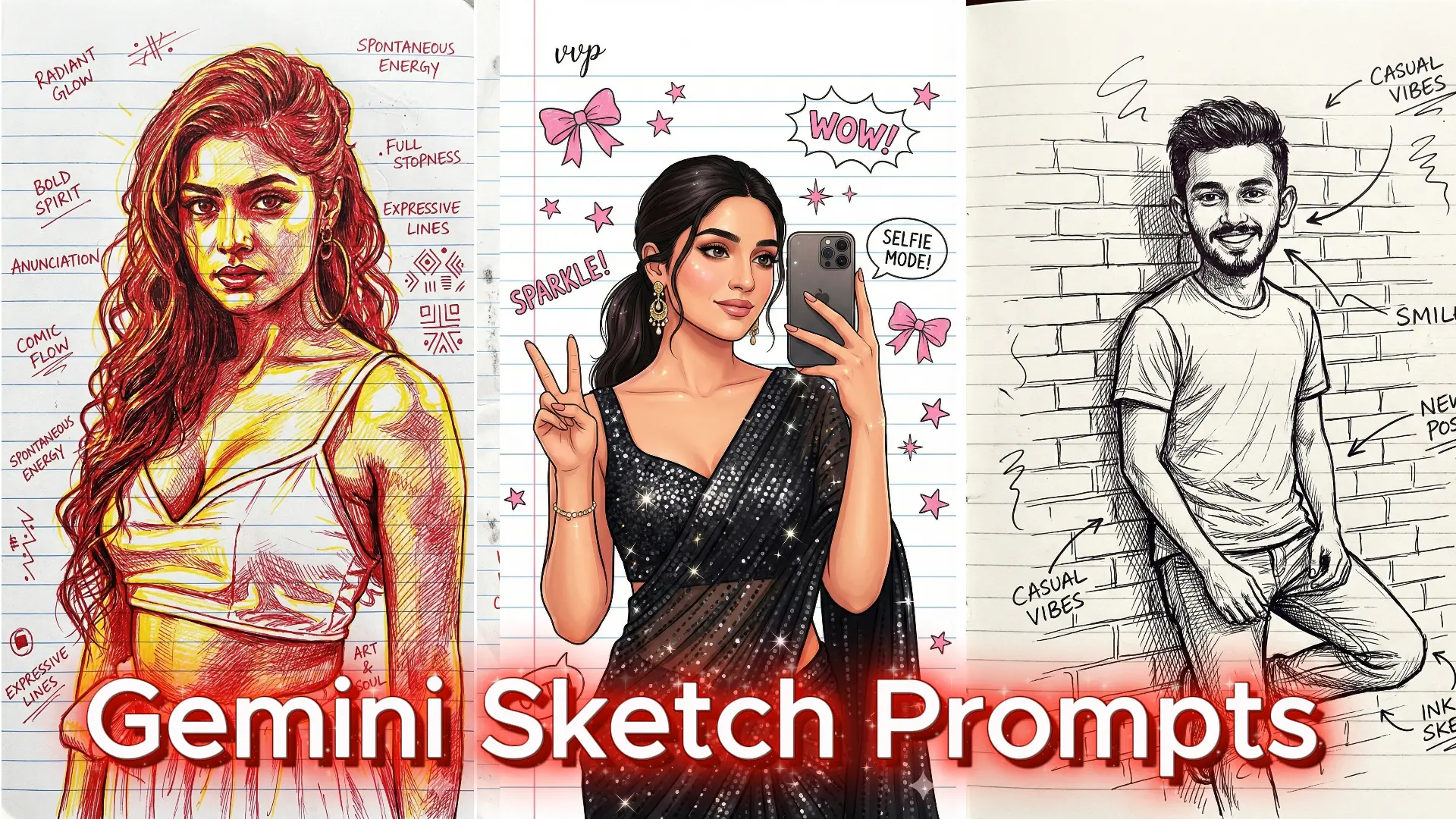 Top Hand Drawn Sketch Prompts to Try on Gemini for Realistic Notebook Art
